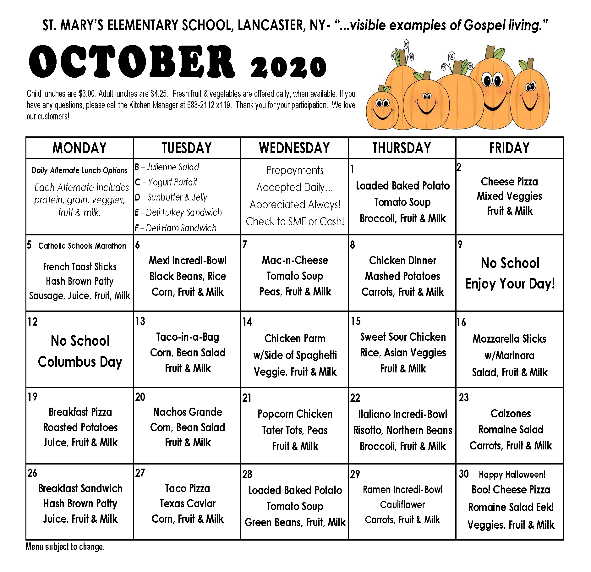 Katy Isd Printable Lunch Menu